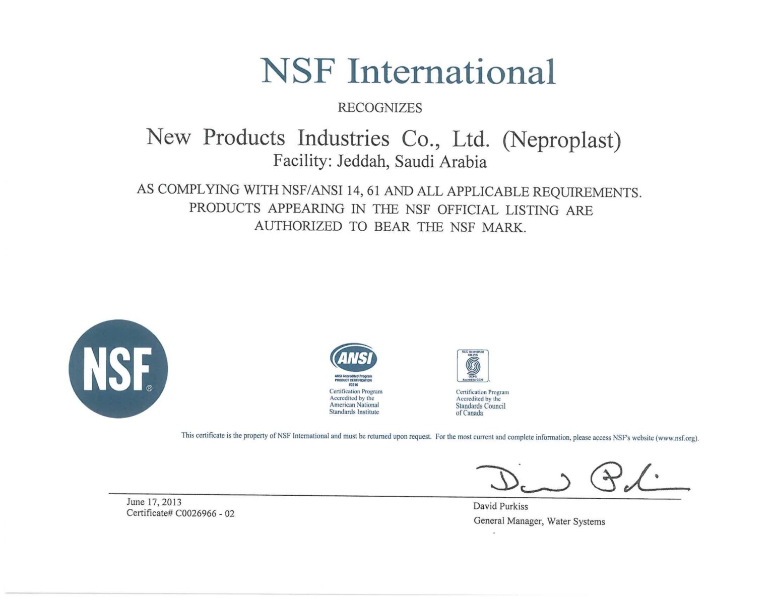 Certificates – Neproplast